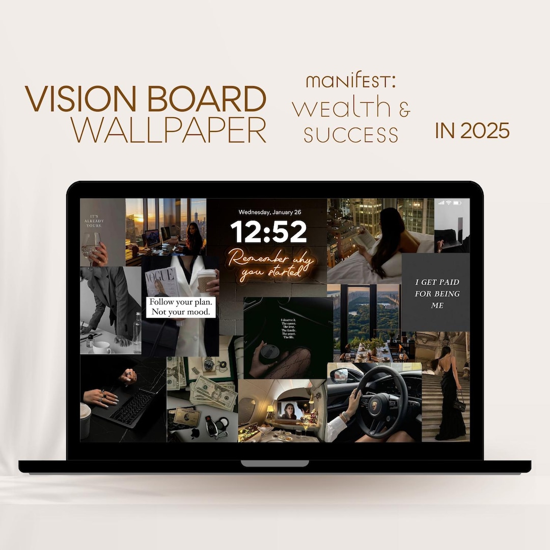 Manifest Wealth Wallpaper | Manifest Success Background | Digital ...