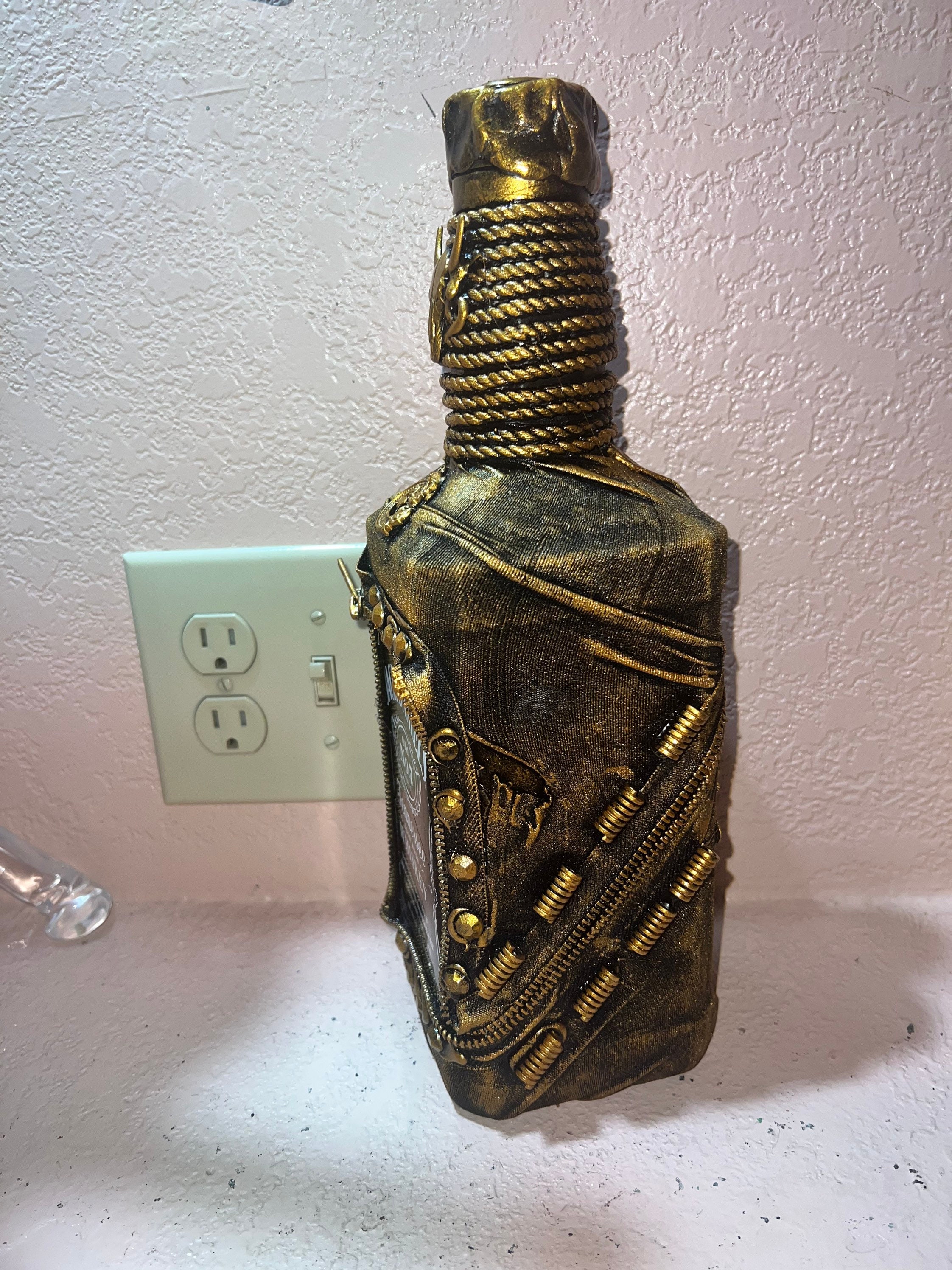 Jack Daniels Bottle Art, Steam Punk Decor, Steam Punk Bottle Art ...