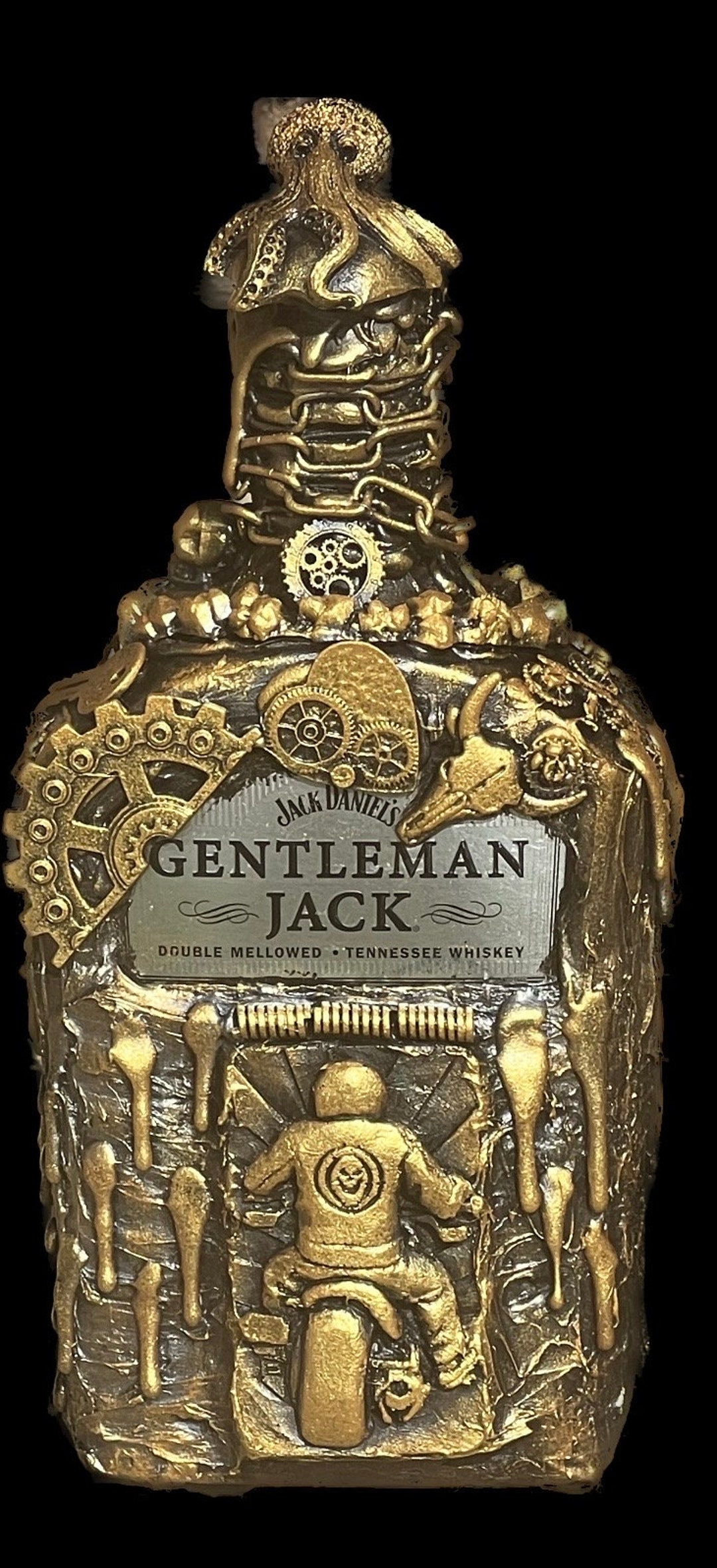 Jack Daniels Gentleman Jack Bottle Art, Steam Punk Decor, Steam Punk ...