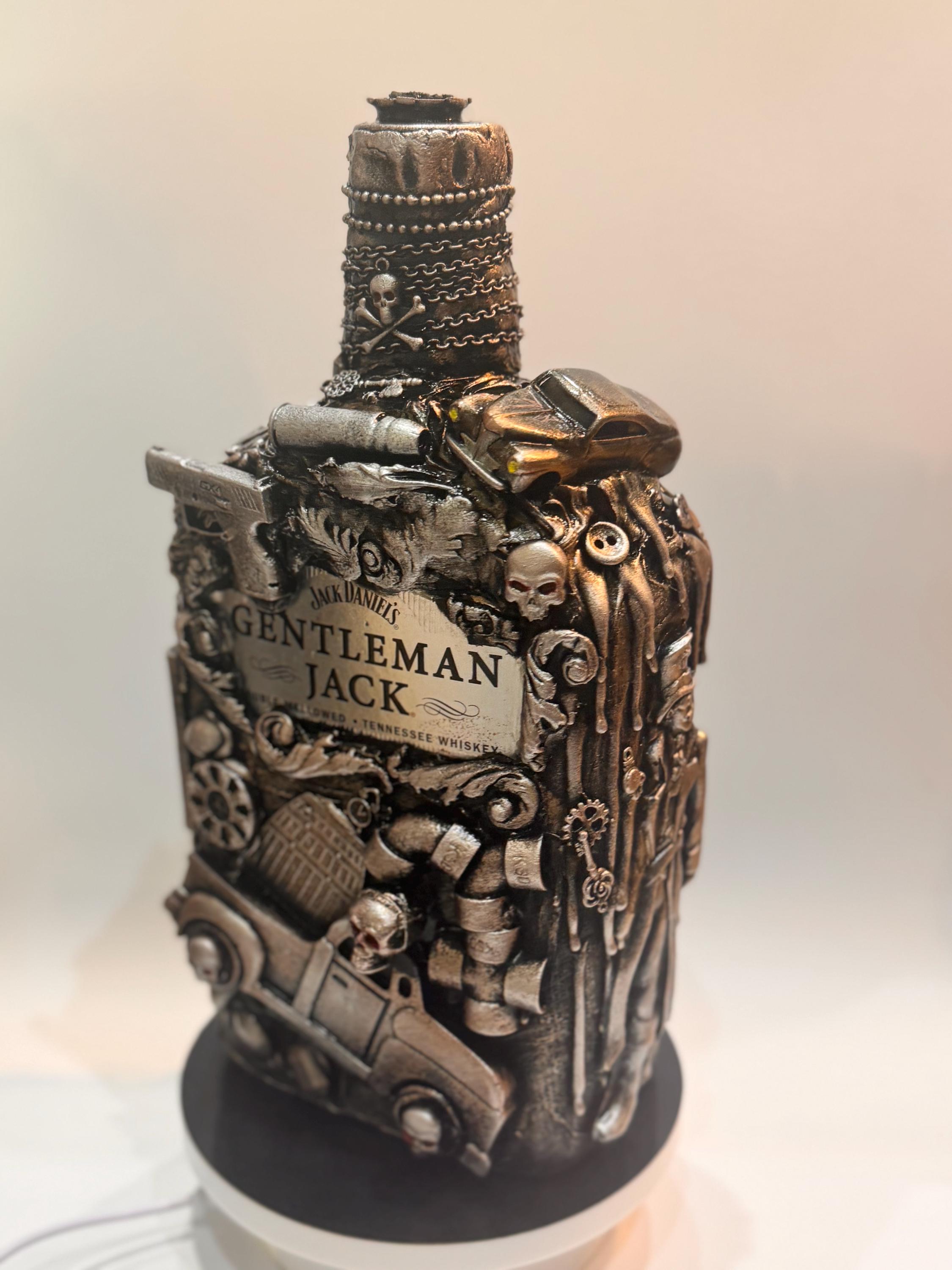 Jack Daniels Gentleman Jack Bottle Art, Steam Punk Decor, Steam Punk ...