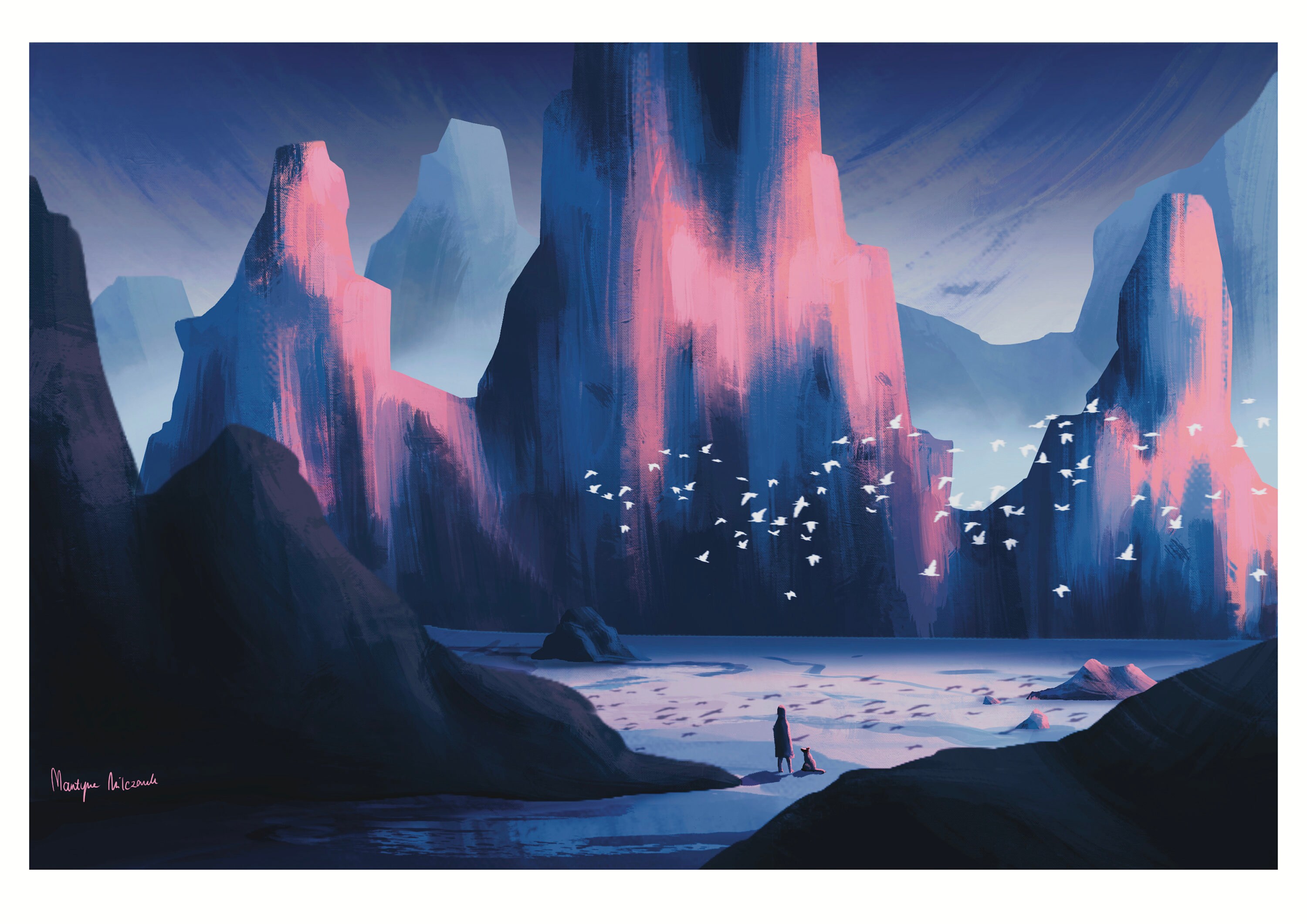 Printable Fantasy Landscape Illustration A4 - Etsy