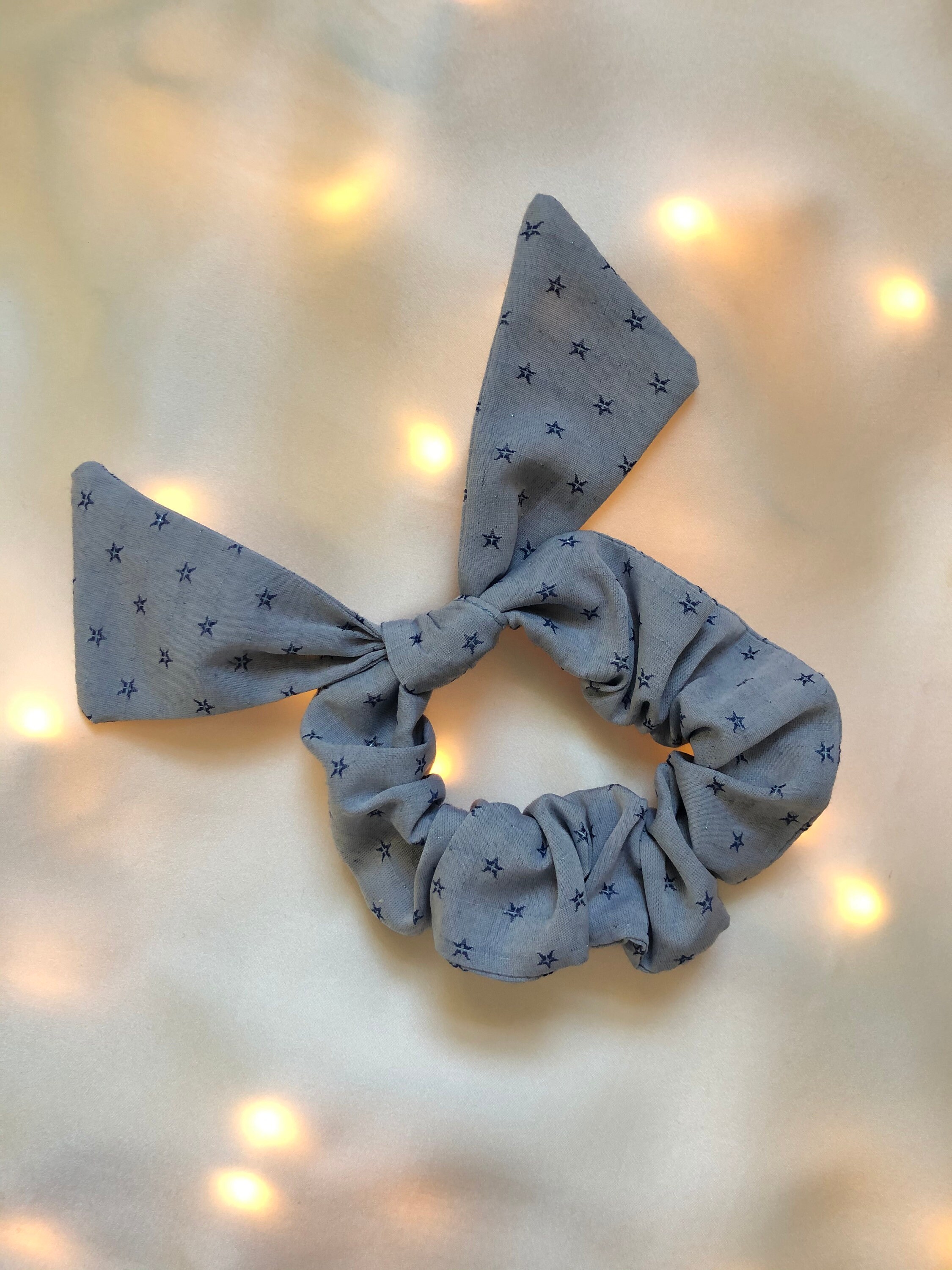 Handmade blue sparkle star scrunchie | Etsy