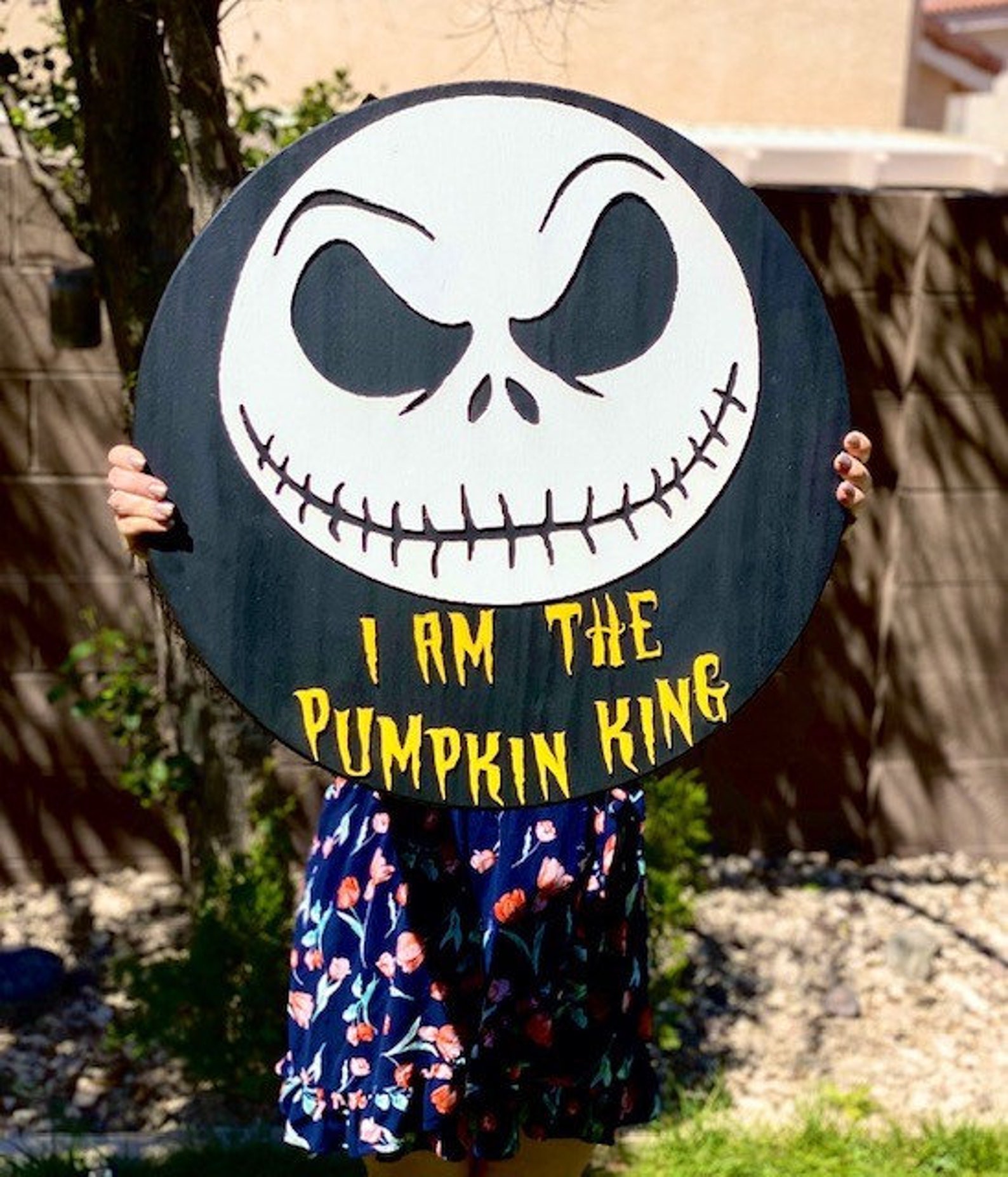 Jack Skellington Halloween Wood Round Sign - Etsy