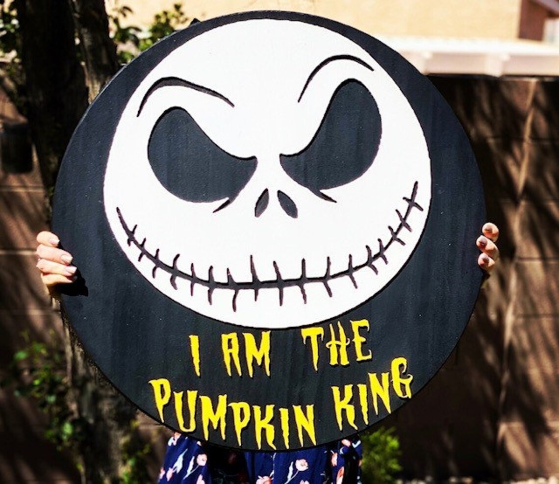 Jack Skellington Halloween Wood Round Sign - Etsy