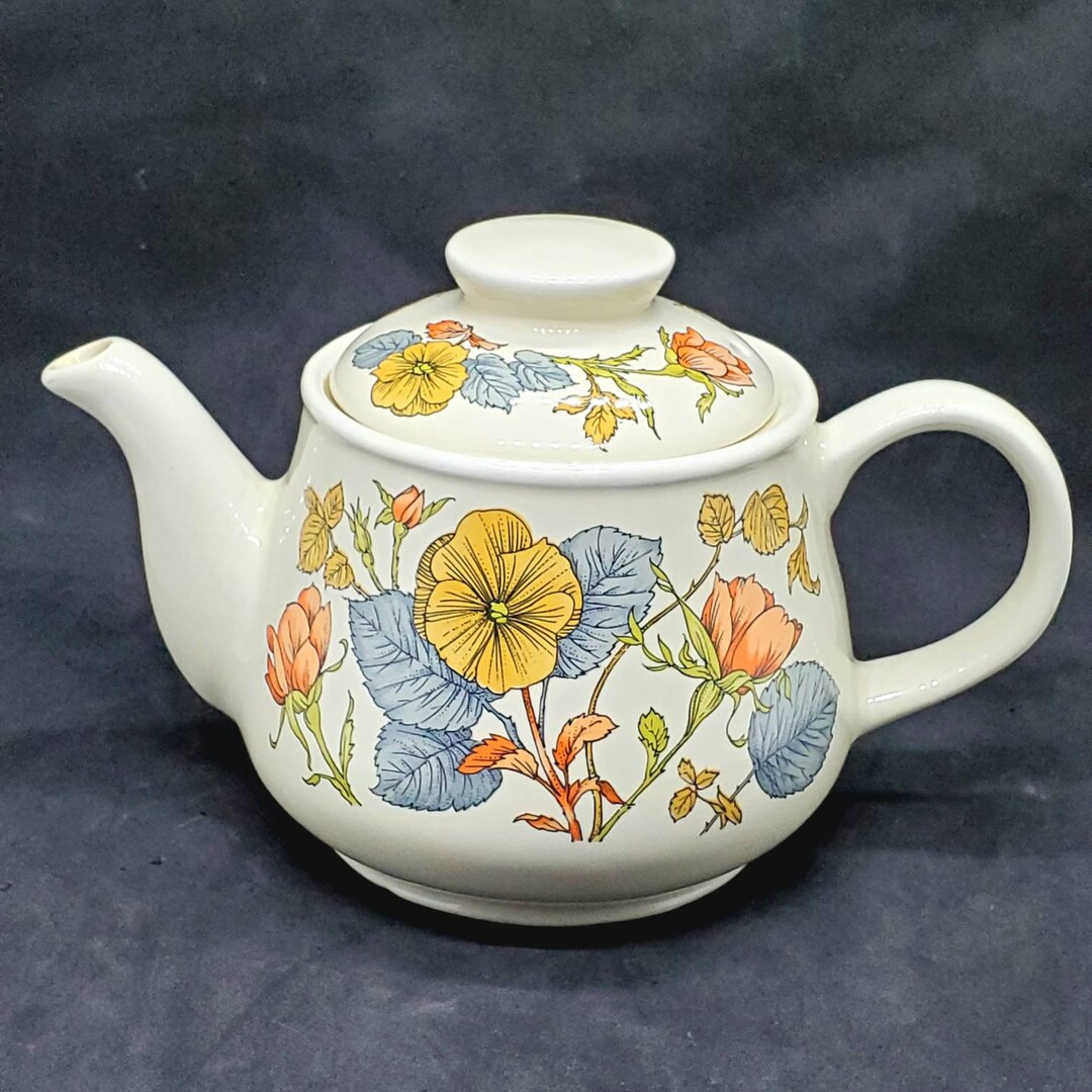 Vintage Sadler Teapot Mutued Autumn Floral Rare Made in England - Etsy