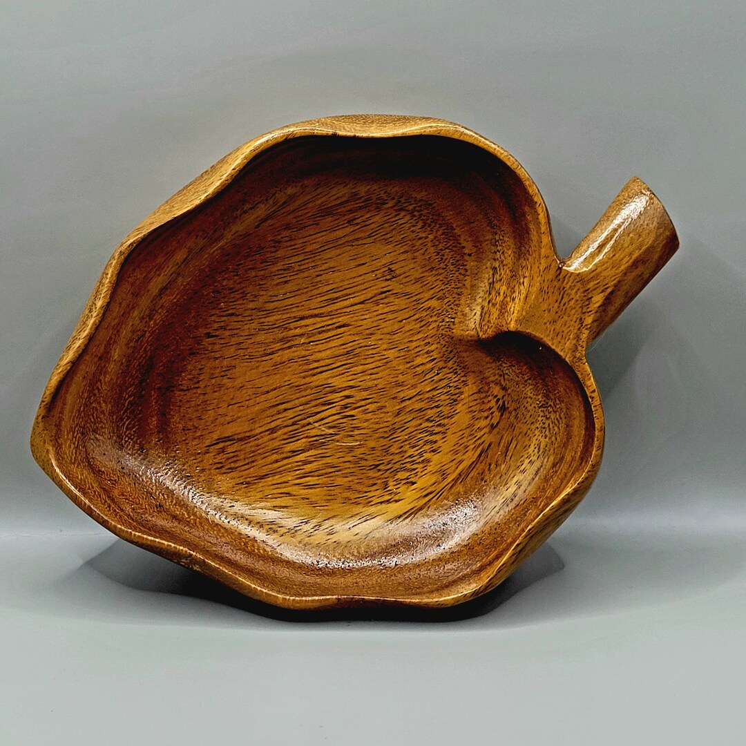 Vintage Monkey Pod Wood Taro Leaf Bowl House of Monkeypod Made in ...