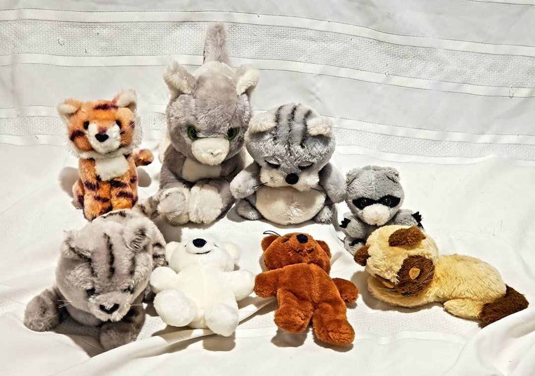 Vintage R. Dakin Plush Toy Lot of 8 Cats Teddy Bears Bean Bottoms - Etsy