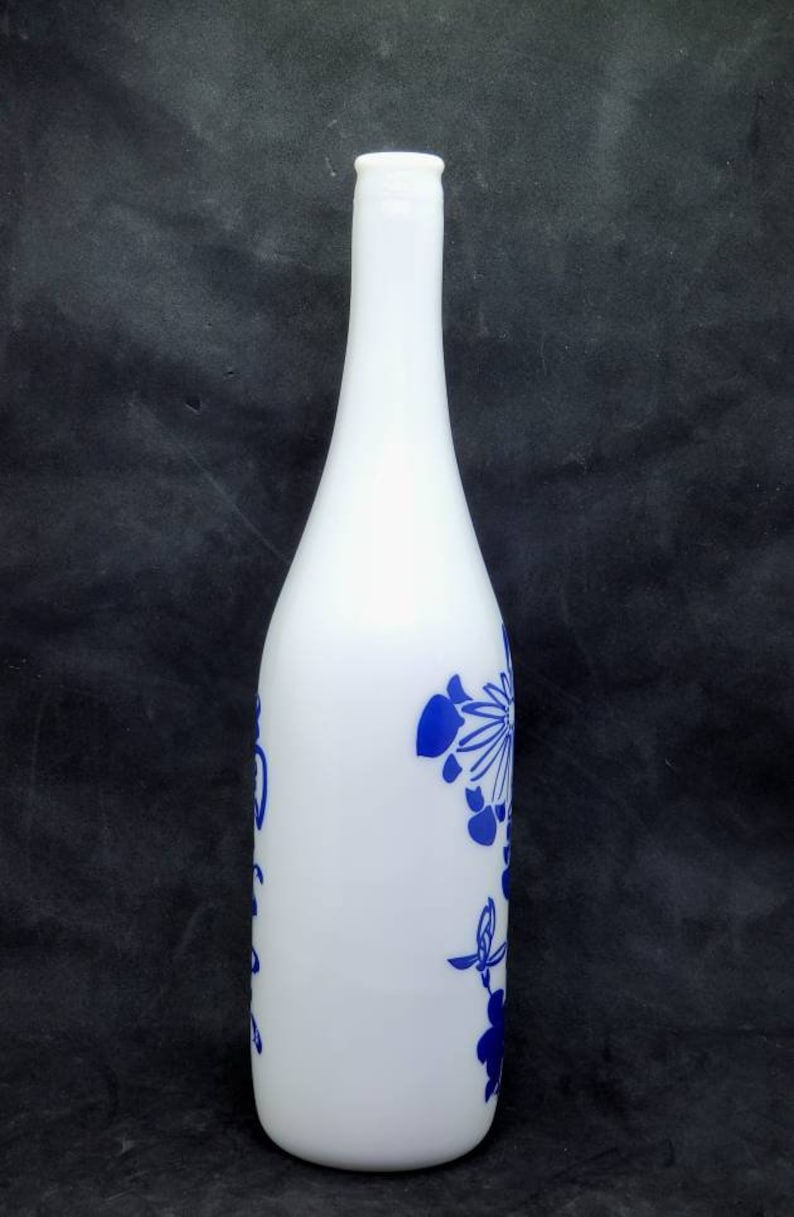 Vintage Kiku-masamune Sake Milk Glass Bottle Japanese Blue | Etsy
