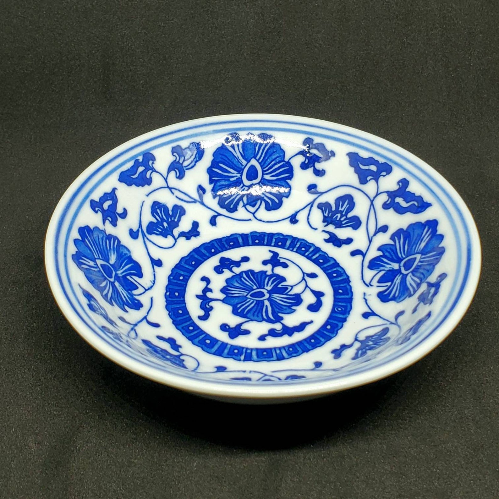 Antique Blue White Porcelain China Small Bowl Floral Vintage - Etsy