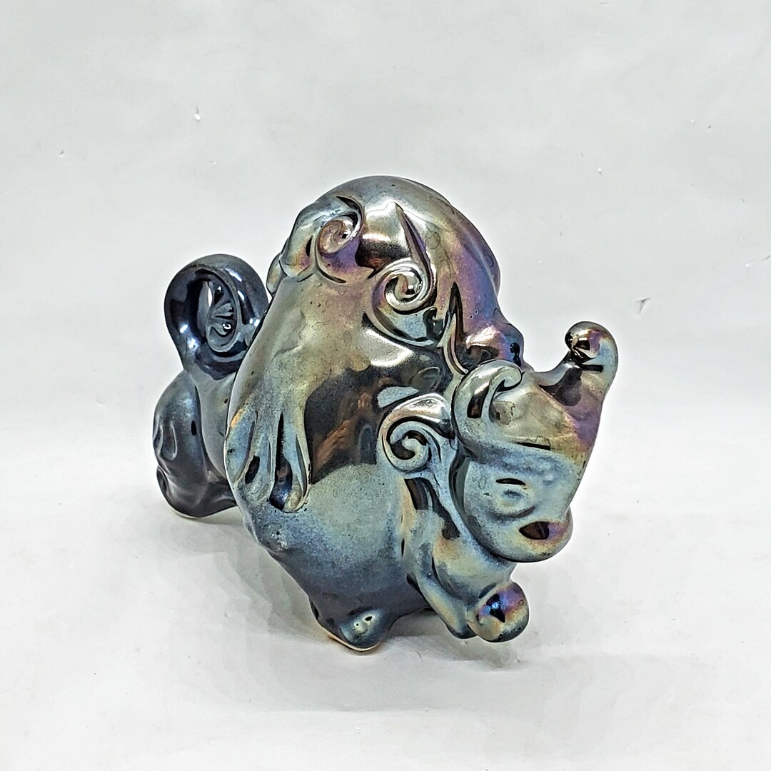 Vintage Metzler & Ortloff Water Buffalo Thuringia Figurine Iridescent ...