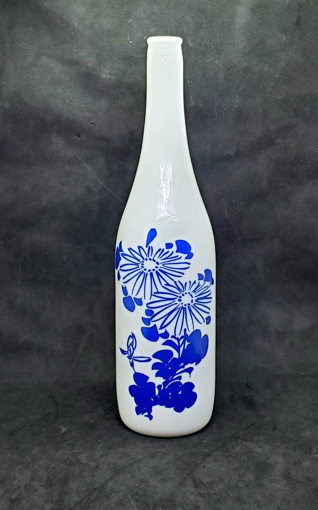 Vintage Kiku-masamune Sake Milk Glass Bottle Japanese Blue - Etsy