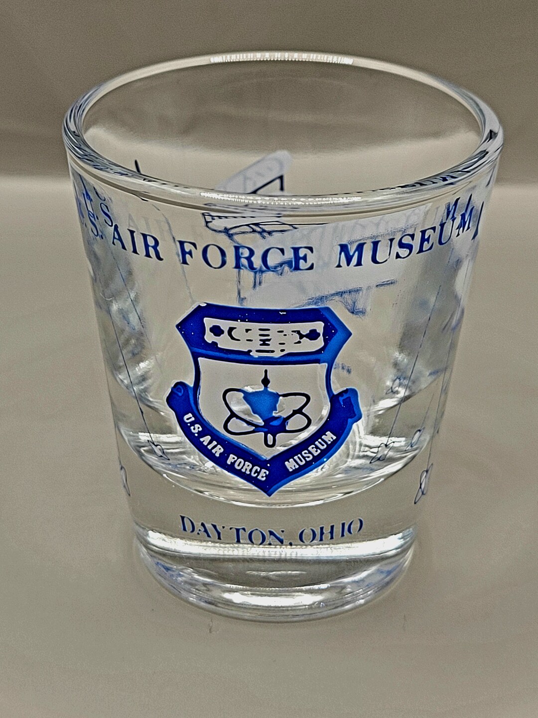 Vintage U.S. Air Force Museum Shot Glass Dayton Ohio Wright Flyer Plane ...