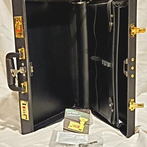 NOS Vintage Briefcase With Abloy Combination Lock 2 Keys Black Handle ...