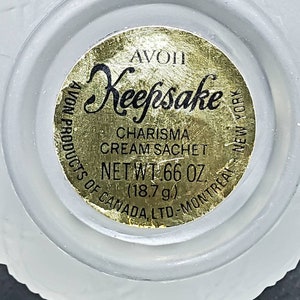 Vintage Avon Keepsake CHARISMA Cream Sachet Frosted Glass Flower Top ...