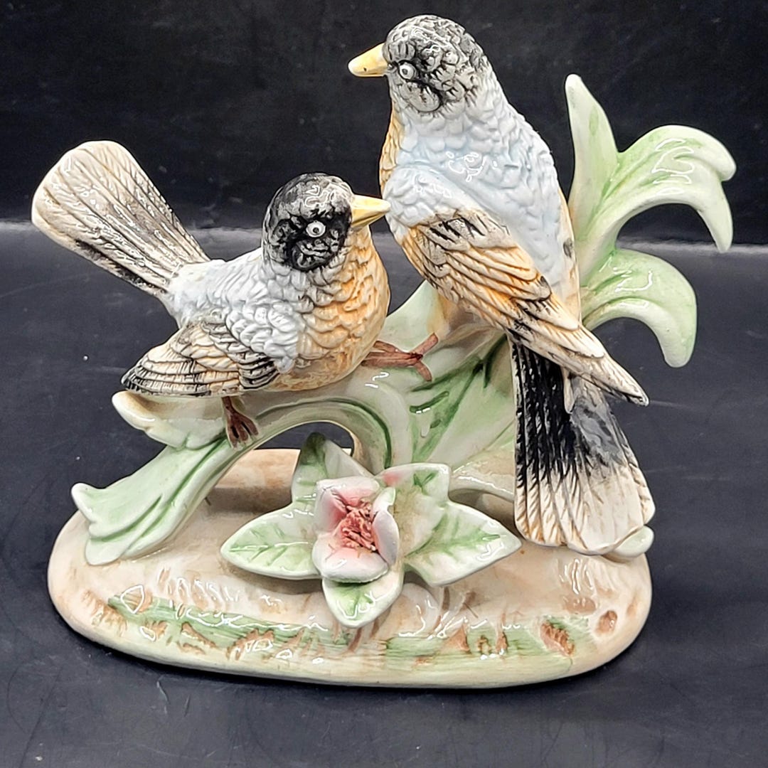 Vintage Shafford Japan Robins Bird Figurine on Branch Porcelain Hand ...