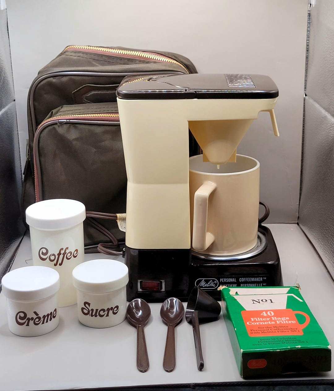 Vintage Melita Personal Travel Coffee Maker Canisters Cup Filters Case ...