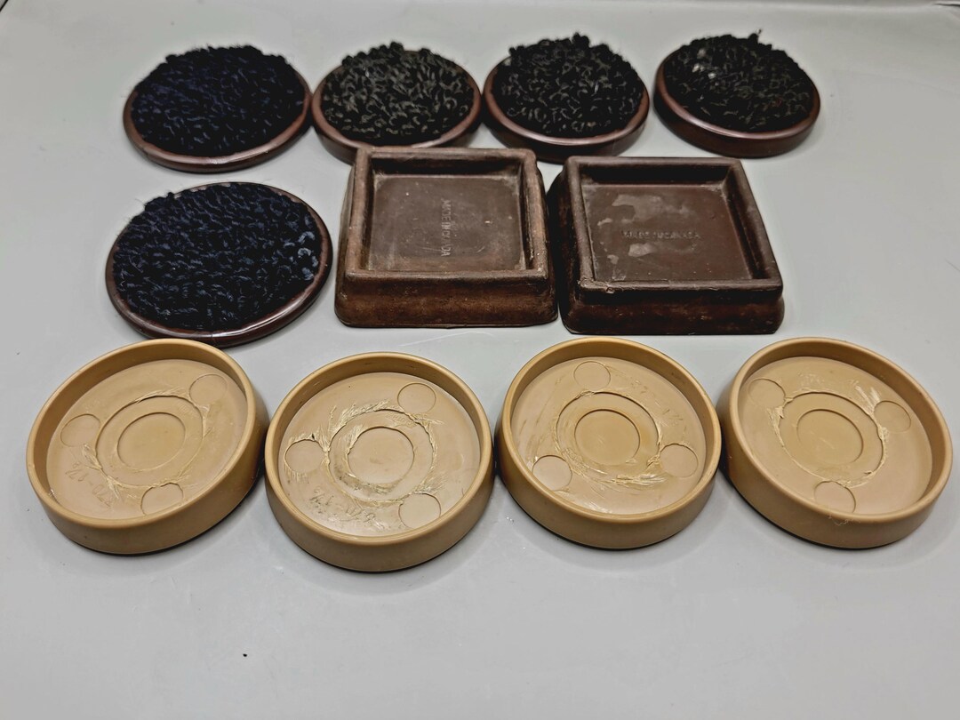 Vintage Clear Glass Furniture Casters Coasters Lot of 16 Hazel Atlas ...