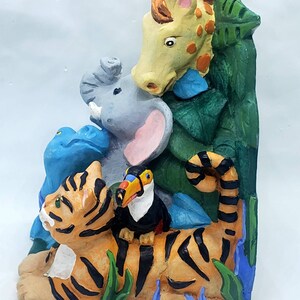 Vintage Figi Graphics Bookends Jungle Friends Safari Zoo Animals Resin ...