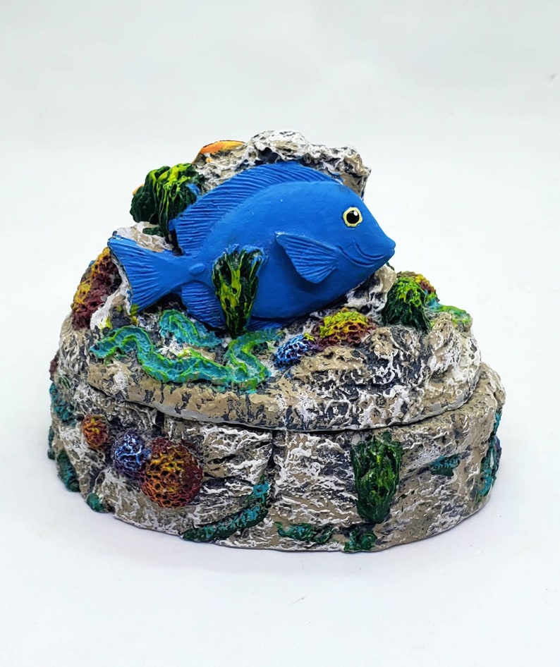 Vintage Figi Graphics Tropical Fish Trinket Box Resin 1993 - Etsy
