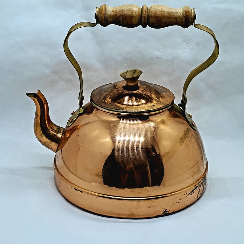 Vintage Copper & Brass Goose Neck Teapots Set of 2 Tagus - Etsy