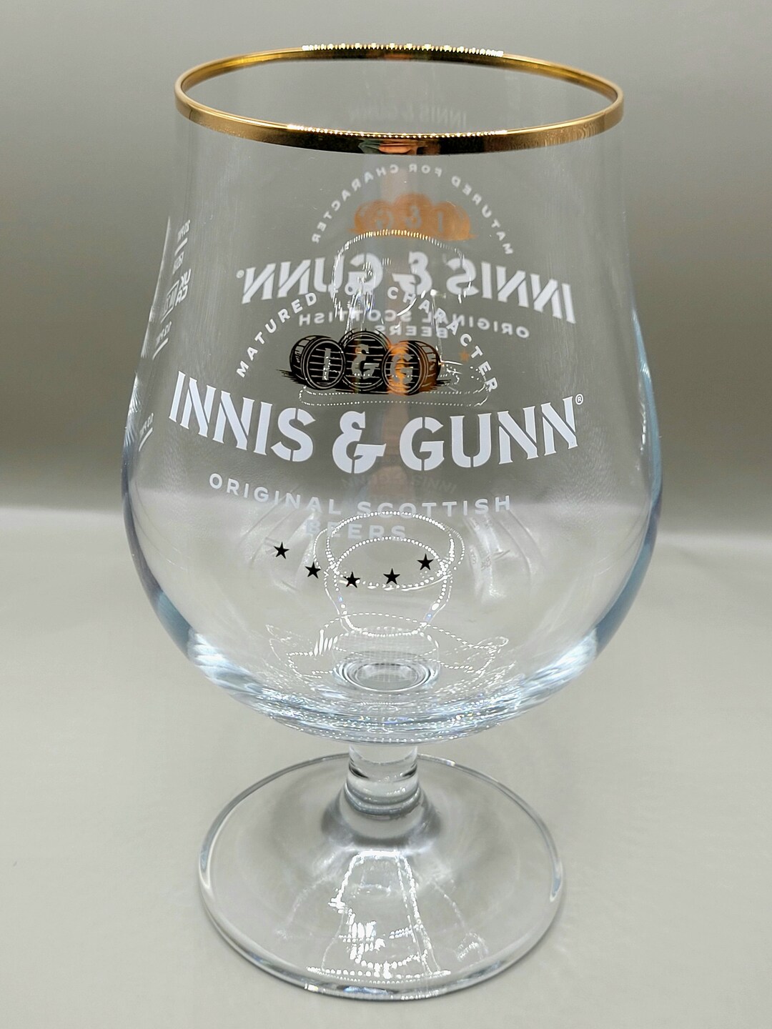 Innis & Gunn Scottish Beer Goblet Pint Rastal Glass Gold Rim Barware ...