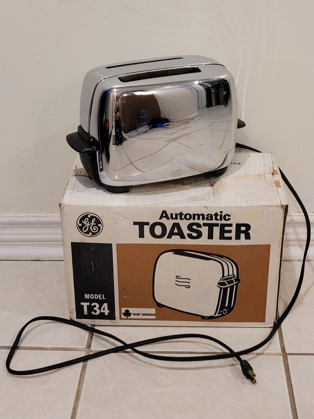 Vintage General Electric Toaster T-34B Chrome With Box for Parts or ...