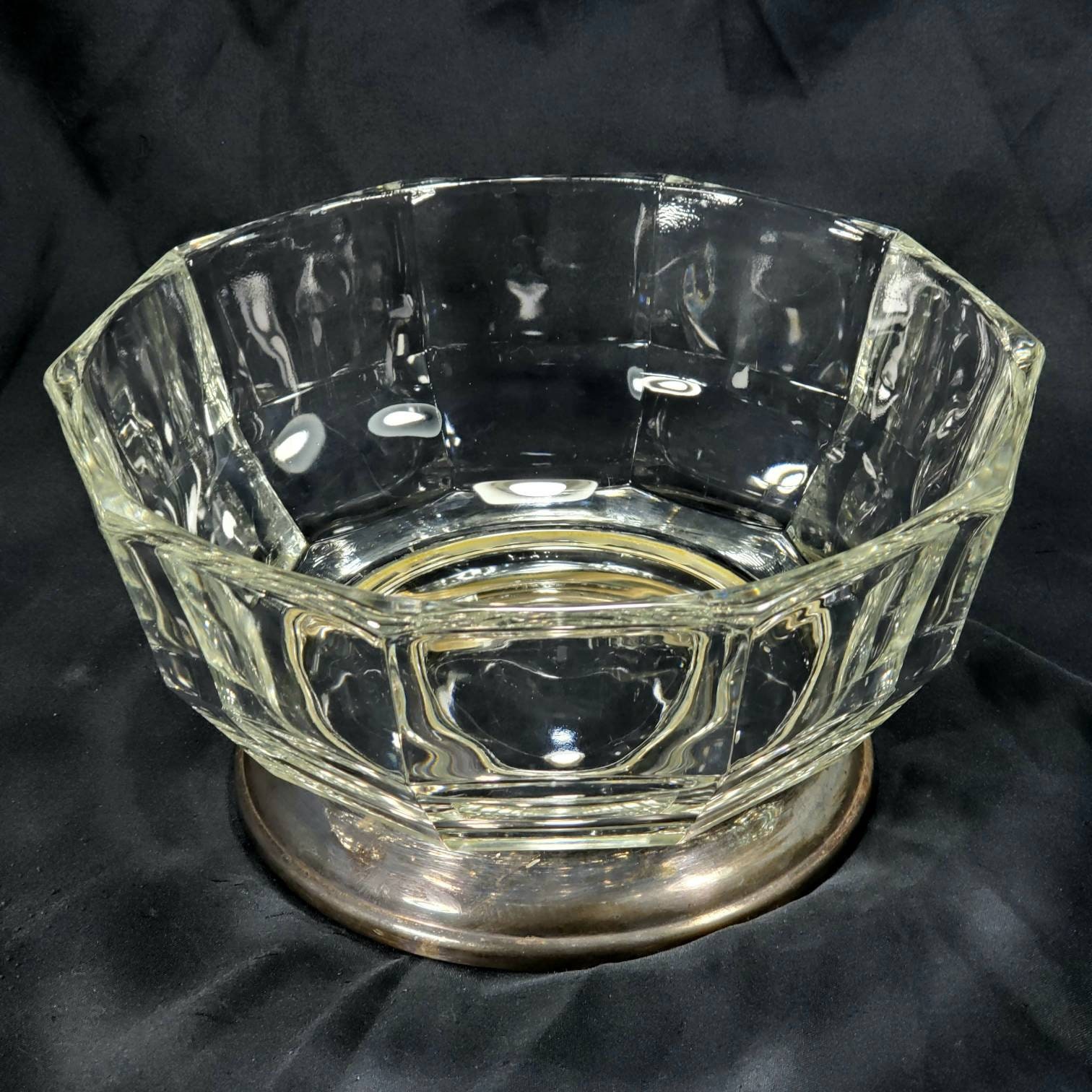 Vintage Decagon Crystal Godinger Bowl Silver Base Made in - Etsy