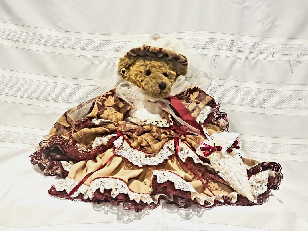 Vintage Jointed Teddy Bear Fancy Victorian Style Handmade? 17 ...