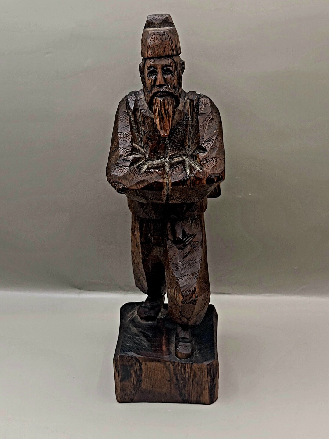 Vintage Confucius Thinking Statue Figurine Hand-carved Wooden 8.5" - Etsy