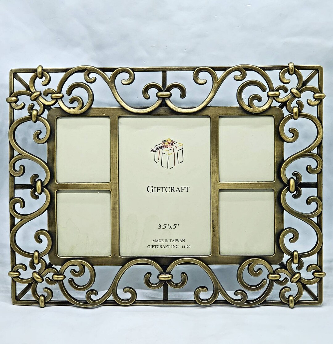 Vintage Photo Frame Brass Giftcraft Ornate Metal 3.5" X 5" Made in ...
