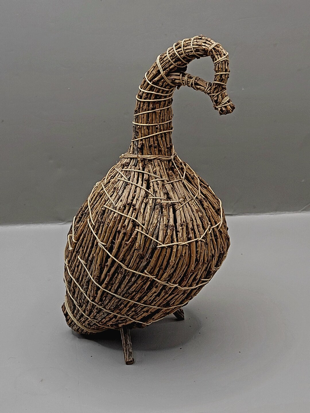 Vintage Canadian Indian Tamarack Twig Goose Handcrafted Cree Folk Art ...