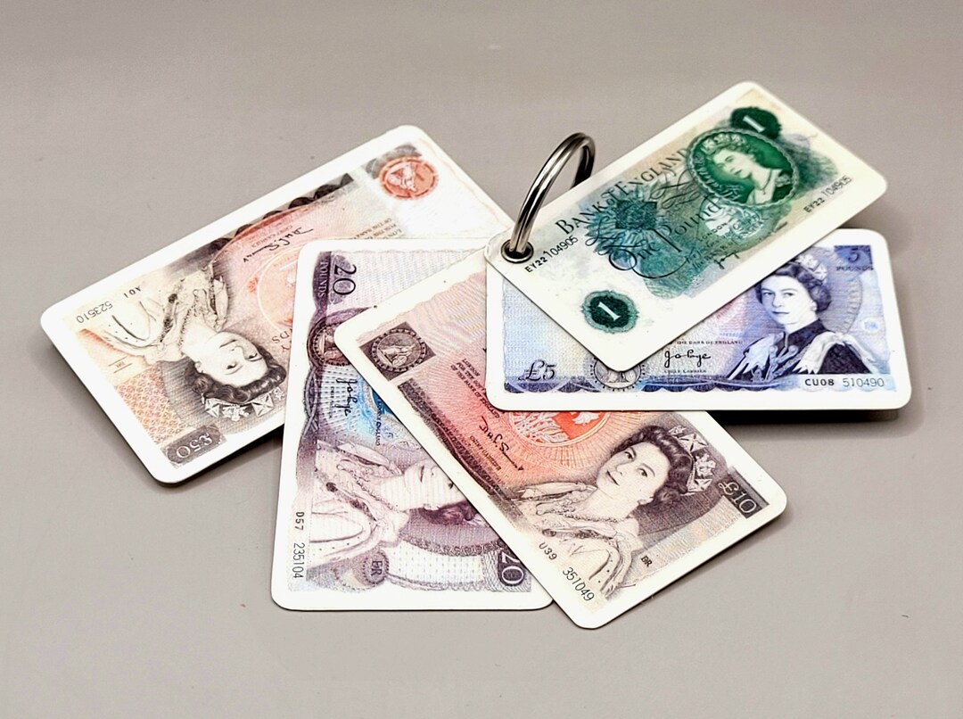 Vintage Keychain British Money Pounds Bills Colorful Bank of England - Etsy