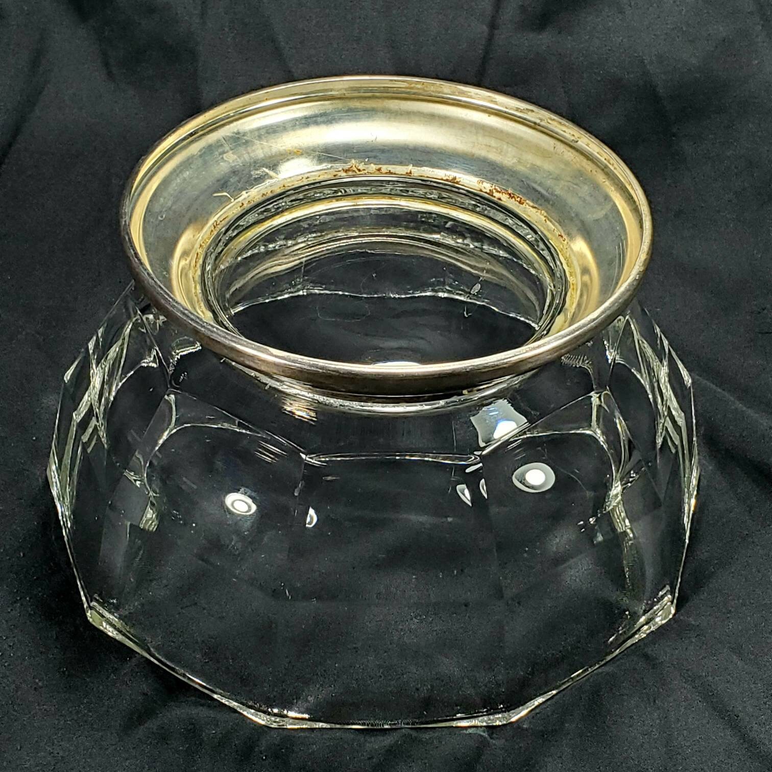 Vintage Decagon Crystal Godinger Bowl Silver Base Made in - Etsy
