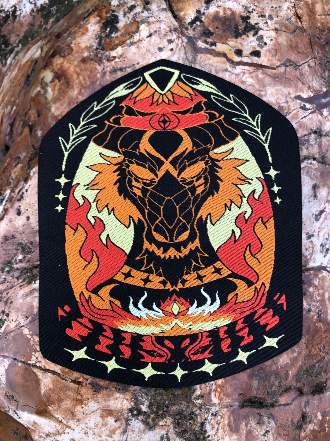 HELLFIRE DRAGON Woven Patch - Etsy