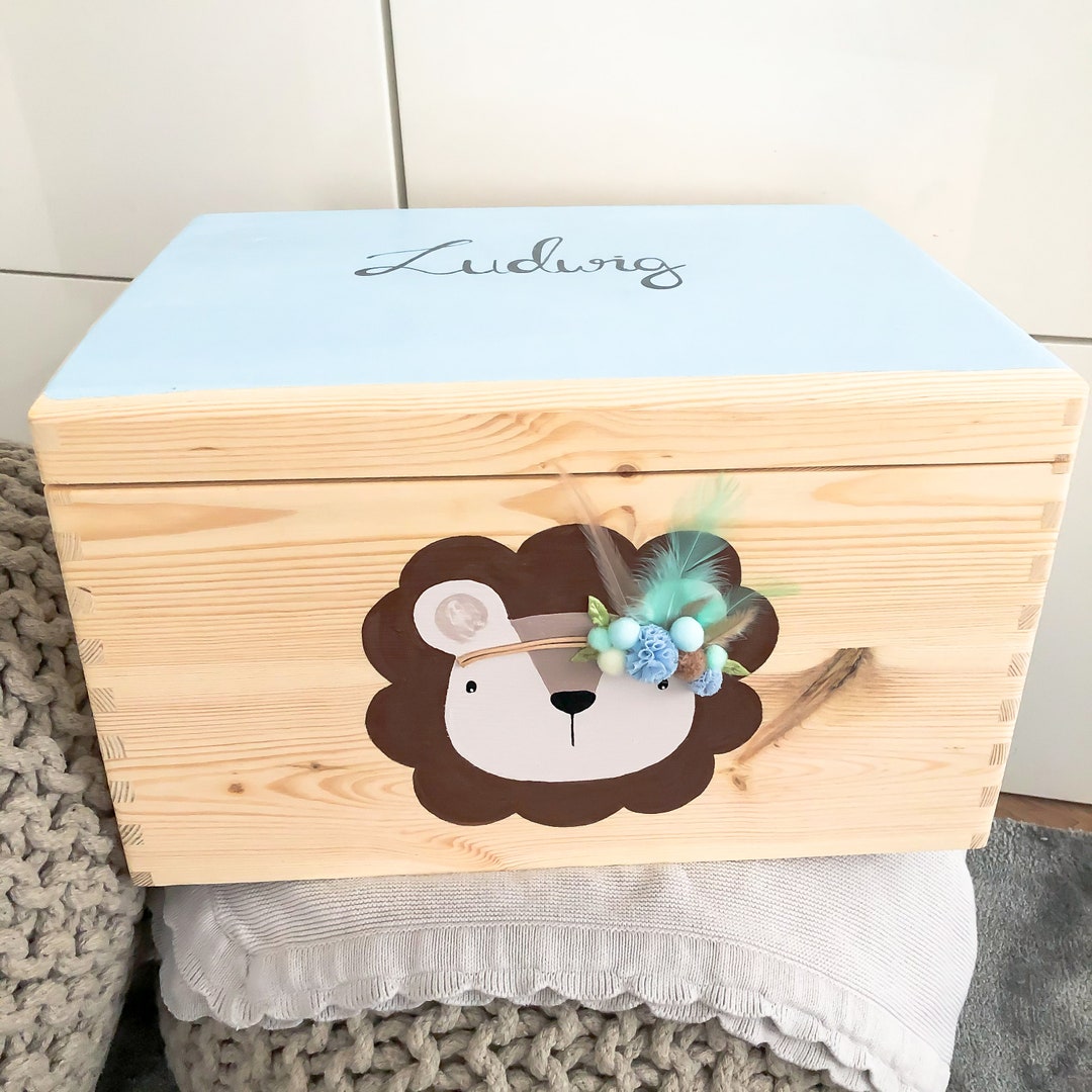 Box With Lid 3D Boho Lion Toy Box, Wooden Box, Memory Box, Gifts for ...