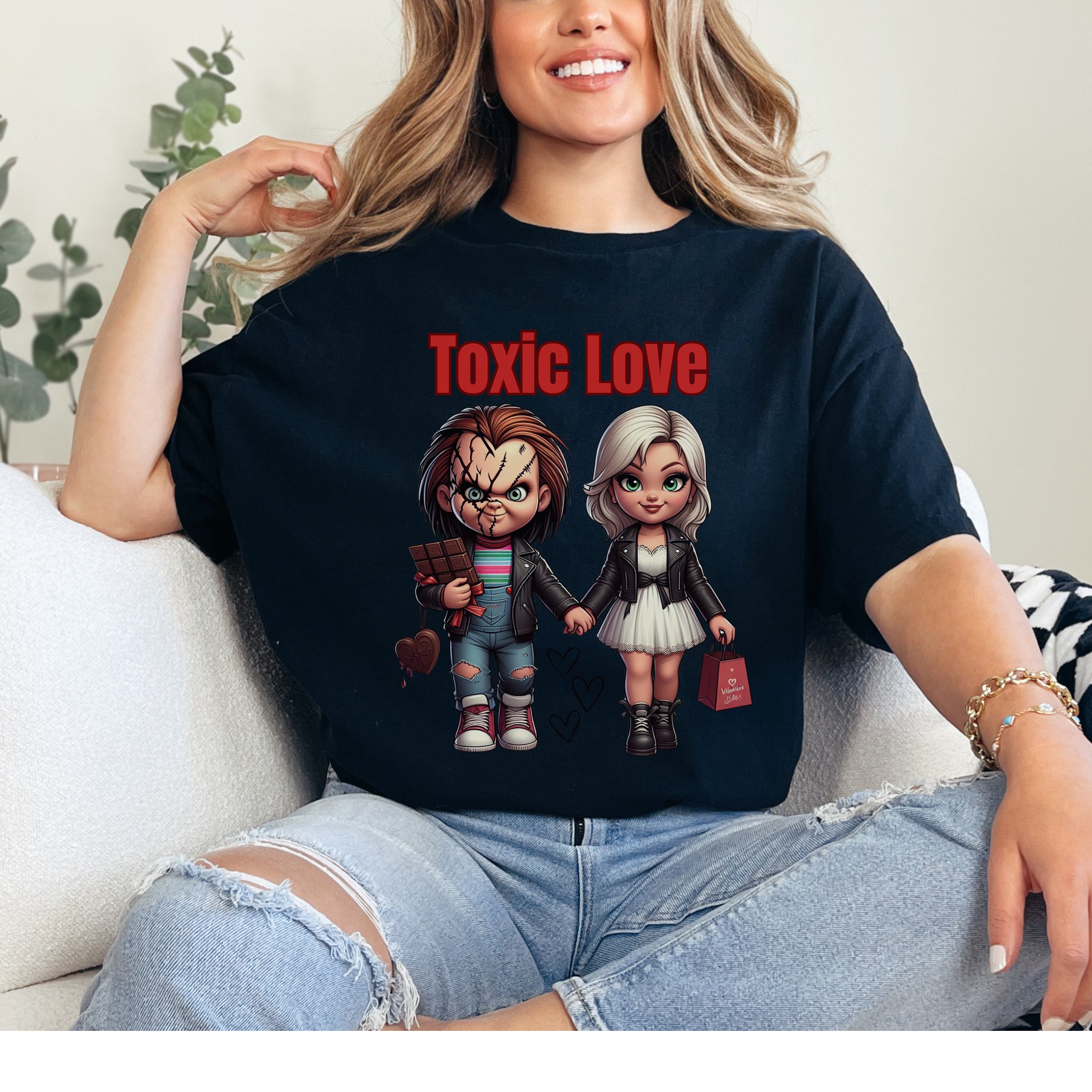 Chucky and Tifanny Valentines Toxic Love TSHIRT, Funny Shirt, Chucky ...
