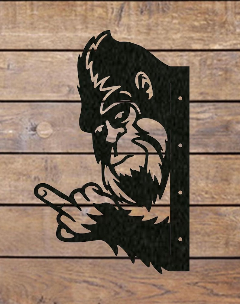 Bigfoot Flipping the Bird Metal Sign, Peeking Bigfoot, Hide and Seek ...