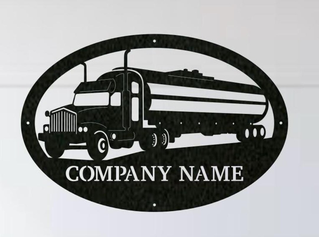 Tanker Truck Monogram: Personalized Metal Sign, Trucking Company Decor ...
