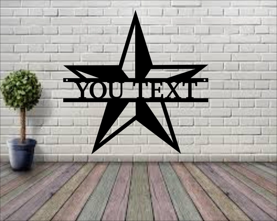 Personalized Texas Star Metal Wall Art, Custom Lone Star Name Sign ...