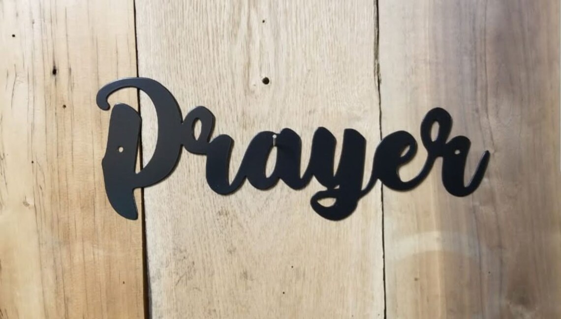 Prayer Sign Prayer Metal Word Inspirational Wall Art Metal - Etsy