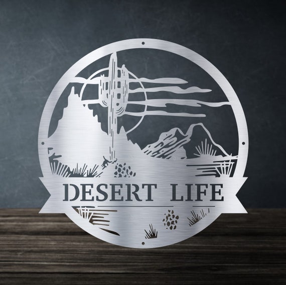 Desert Monogram Cactus Custom Metal Sign Monogram Sign - Etsy