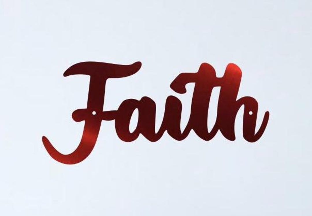 Faith Metal Wall Art: Cursive Word Sign, Farmhouse Decor - Etsy