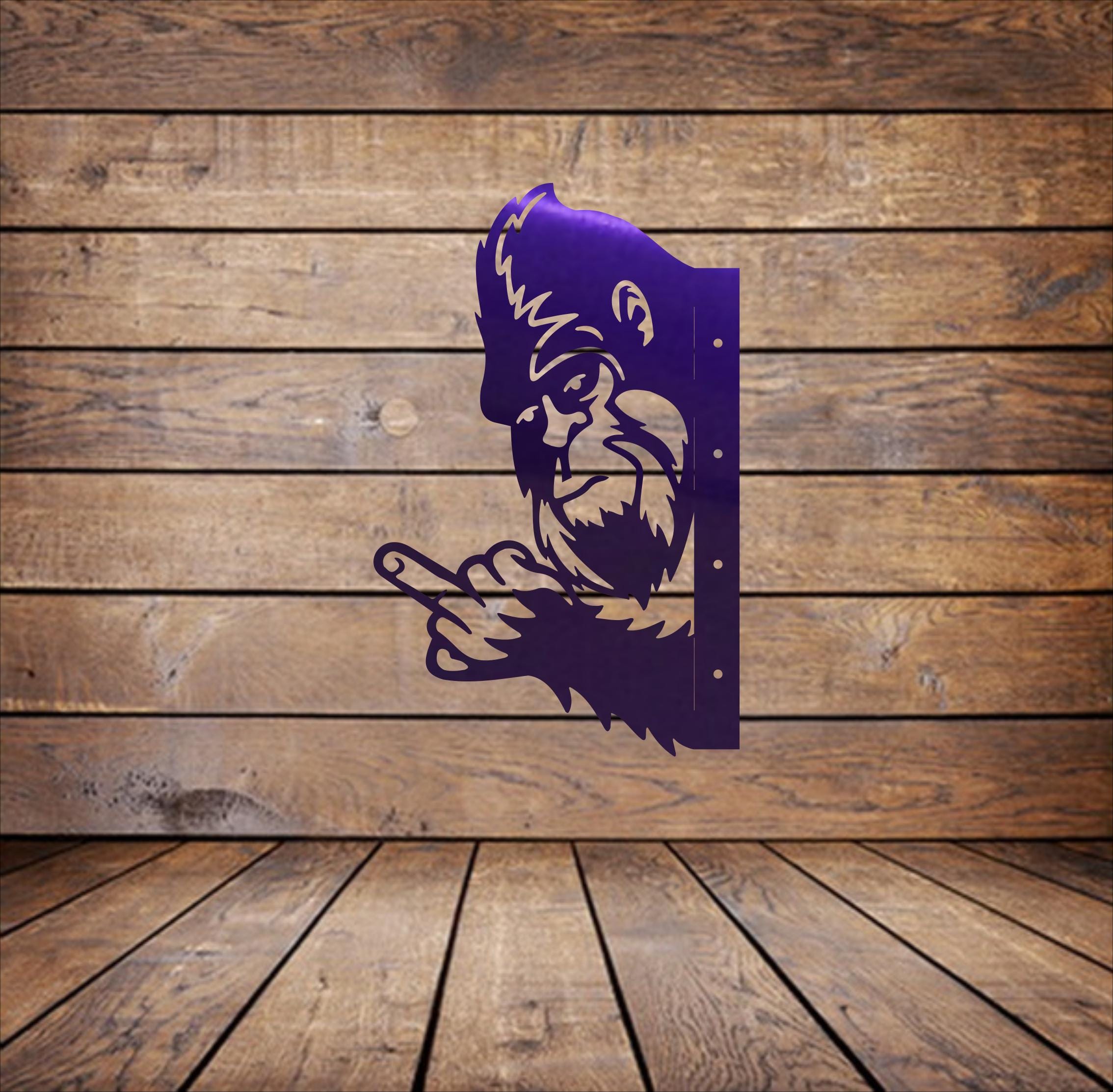 Bigfoot Flipping the Bird Metal Sign, Peeking Bigfoot, Hide and Seek ...