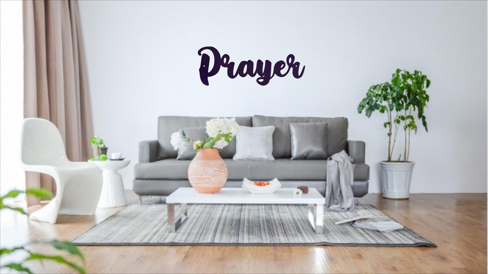 Metal Prayer Sign: Cursive Word Art, Farmhouse Decor - Etsy