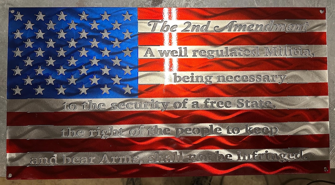 2nd Amendment Metal American Flag, Second Amendment - Etsy