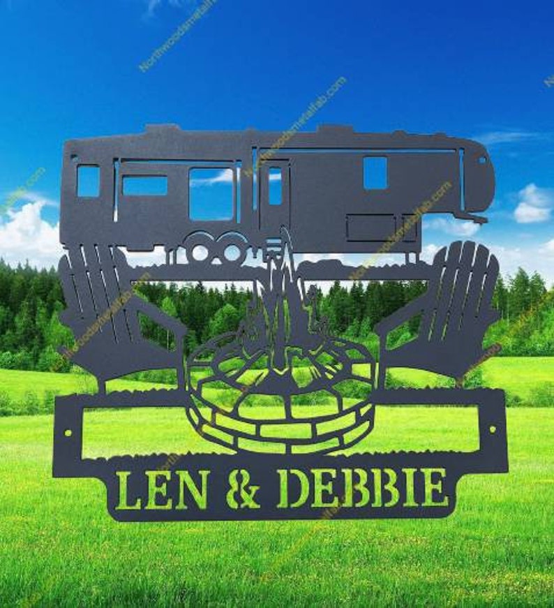Personalized Metal Fifth Wheel Camper Sign: Custom RV Camping Decor ...