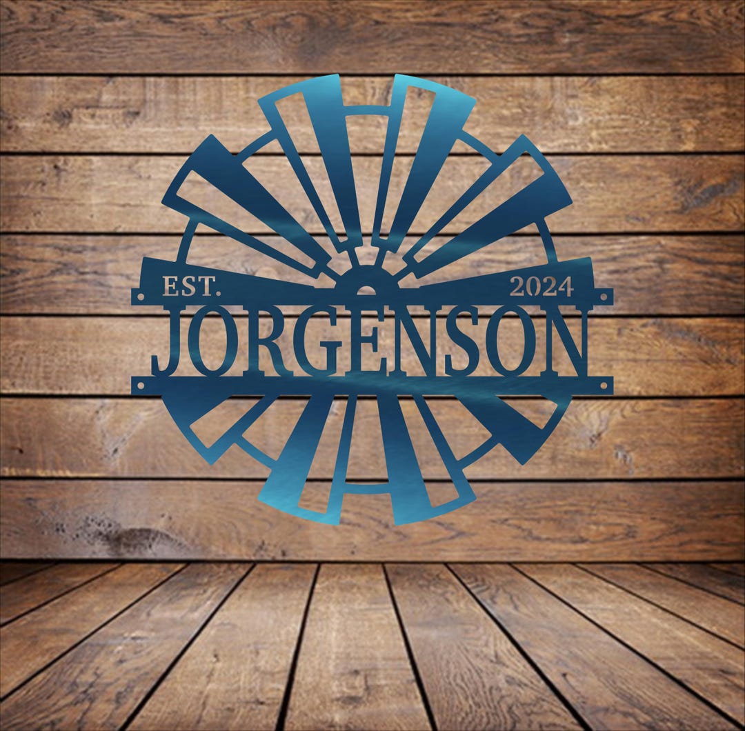 Custom Metal Windmill Sign: Personalized Family Name Outdoor Decor With ...