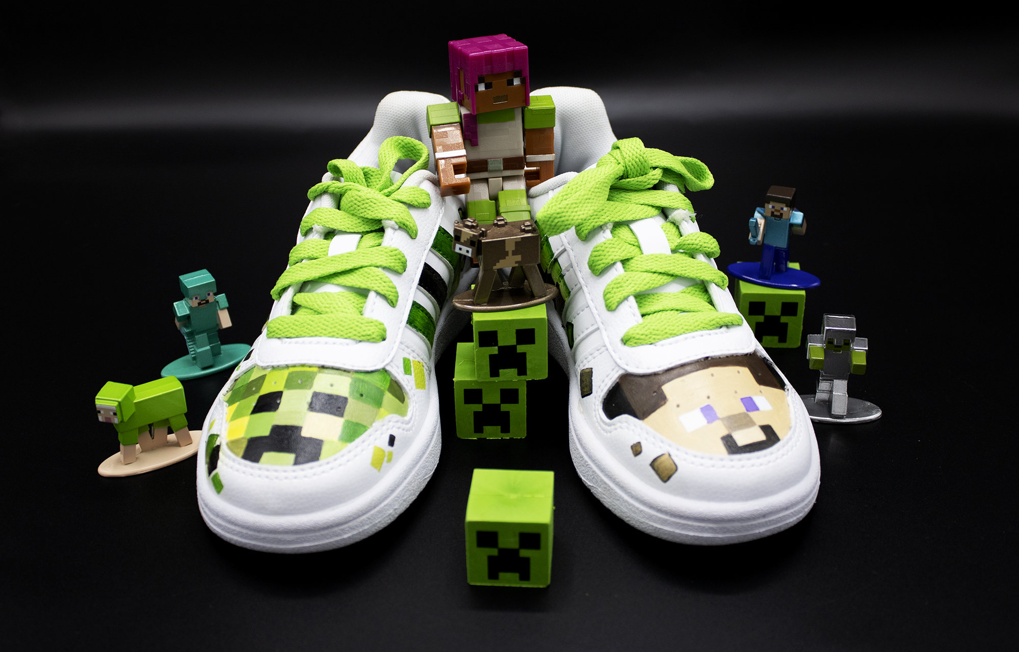 Handmade Custom Designed Sneakers Minecraft. in Stock US Size 12 and 10 ...