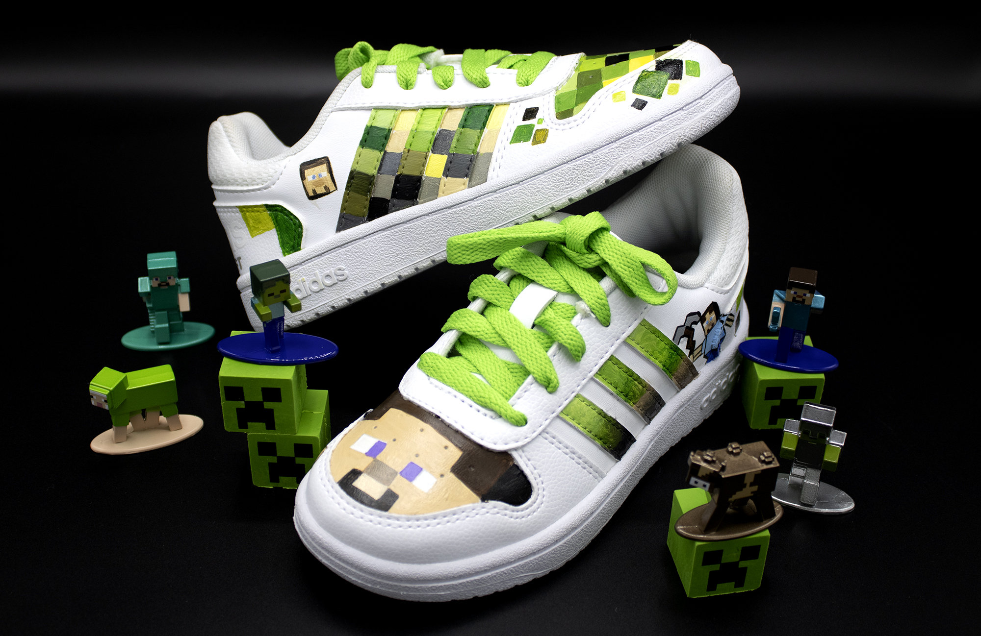 Handmade Custom Designed Sneakers Minecraft. in Stock US Size 12 and 10 ...