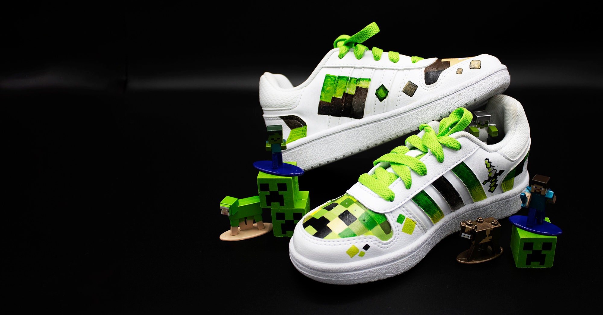 Handmade Custom Designed Sneakers Minecraft. in Stock US Size 12 and 10 ...
